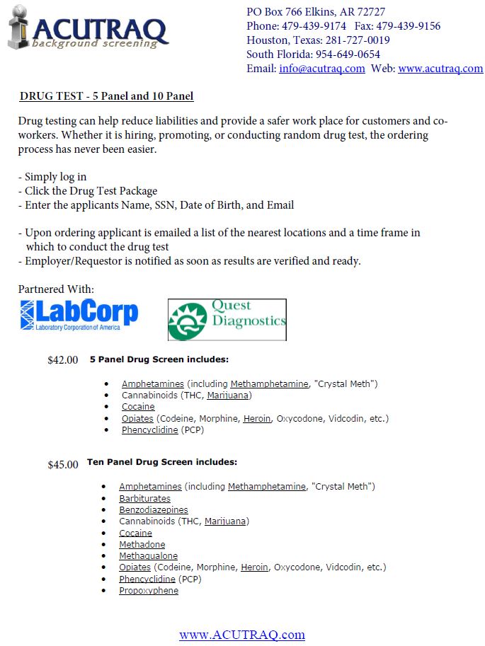 Drug Testing (Nationwide) – ACUTRAQ