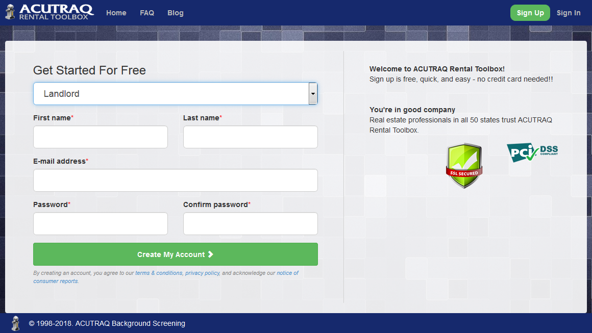 Free Tenant Screening, Free Website, Free Software - ACUTRAQ
